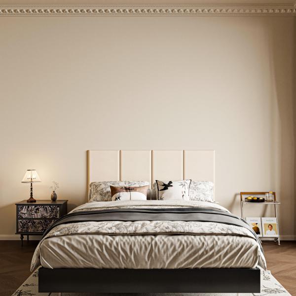 商品名:  LELEFIDO Peel and Stick Headboard Panels ? Pack of 4 Upholstered Wall Cushions, Self-Adhesive Stick-On Headboard f...