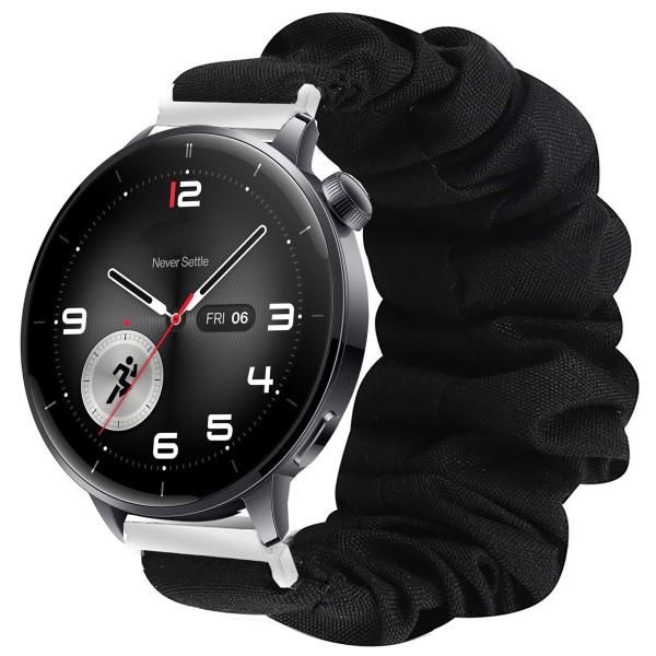 商品名: Lamshaw OnePlus Watch 3 43mm用バンド クイックリリース生地 伸縮性シュシュ 伸縮性のある時計バンド かわいい交換用ストラップ OnePlus Watch 3 43mmに対応 (ブラック、18mmサイズの...