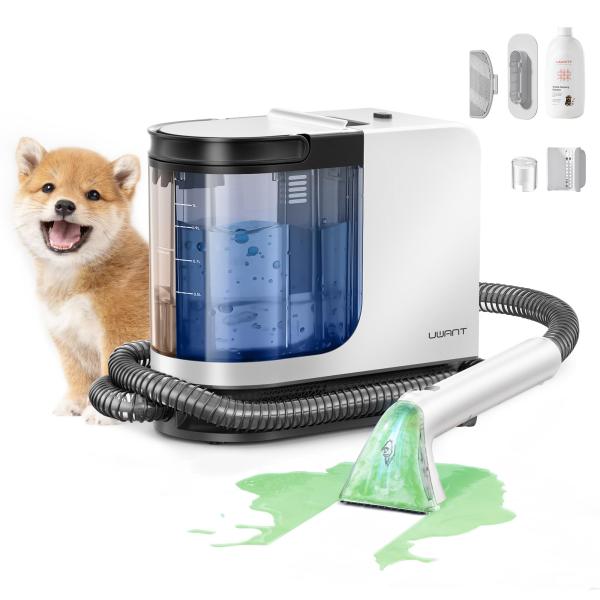 商品名: uwant カーペットクリーナー 超強吸引力スチームクリーナー 高温リンサークリーナー 5種類のプロ仕様ブラシ＆専用洗浄液付き 2-in-1大容量水タンク 布洗浄機 ソファクリーナー (small 41kPa) uwant Car...