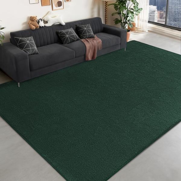 商品名:  QDUIDU Large Area Rugs for Bedroom Living Room - 4x6 Feet Ultra Soft Dark Green Rug Thickened with Memory-Foam, So...
