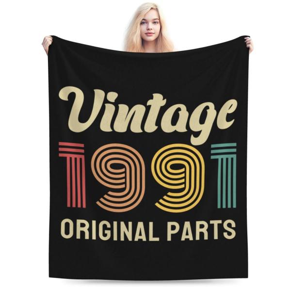 商品名:  Vintage 1991 Original Parts Throw Blanket for Sofa Bed Lightweight Comfy Flannel Blankets Ultra-Soft Warm Blanket ...