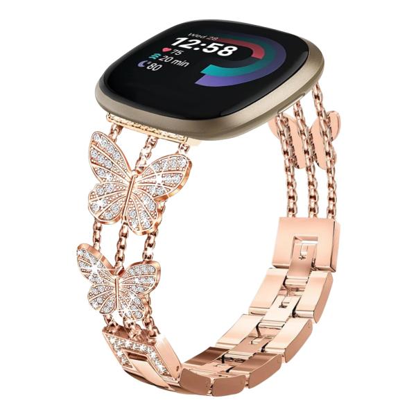 商品名: Alociaga キラキラバンド Fitbit Versa 2/1/Lite/SE対応 22mm ダイヤモンドバタフライ スタイリッシュ レディースストラップ Fitbit Versaスマートウォッチ交換用ストラップ Alocia...