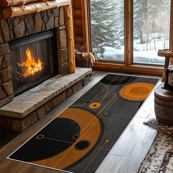 商品名:  2x5 Mid Century Runner Rug for Hallway, Washable Abstract Geometric Circle Rug Runner Non Slip, Minimalist Home De...