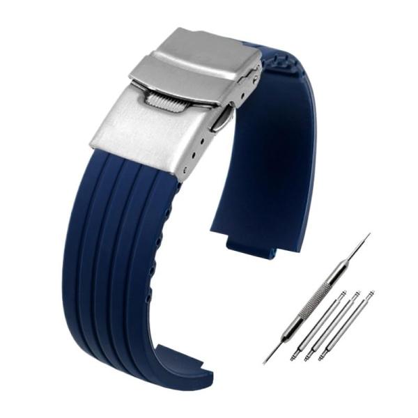 商品名:  yapong Rubber Watchband For Oris Aquis 7330 7740 Watch Band Convex Strap Wristband(Blue-silver,24mm-11mm)ブランド: yap...