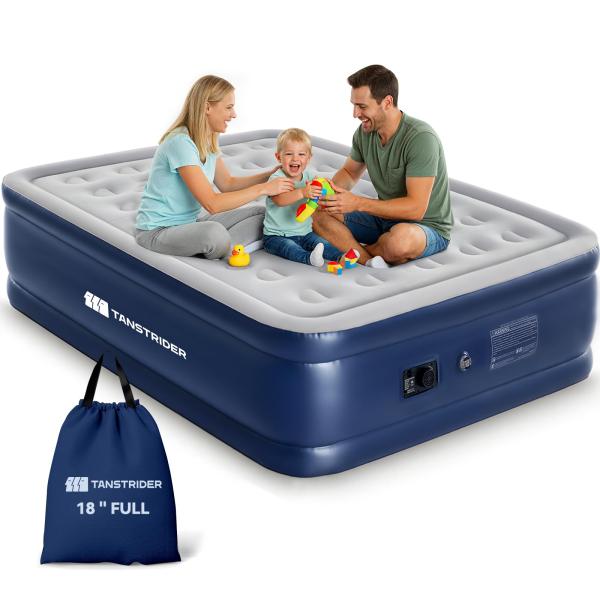 商品名:  TANSTRIDER Air Mattress Full with Built in Pump,18'' Raised Inflatable Blow Up Mattress, 3 Mins Quick Self-Inflati...
