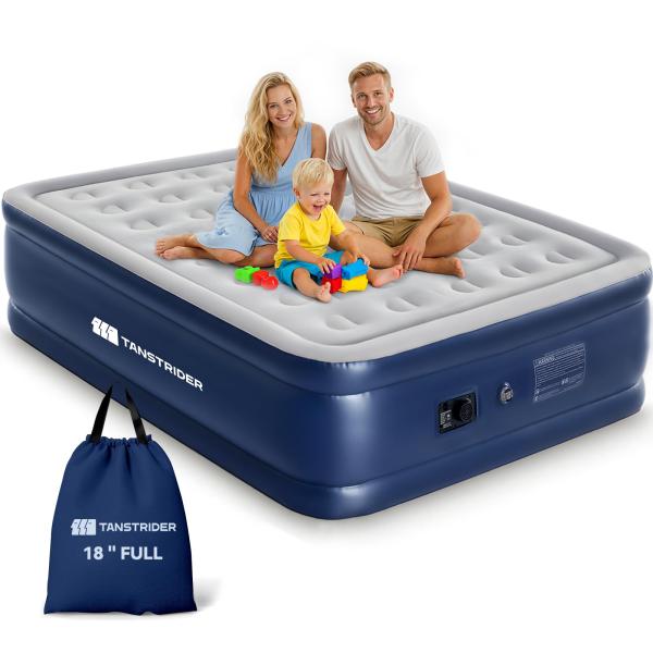 商品名:  TANSTRIDER Air Mattress Full with Built in Pump,18'' Raised Inflatable Blow Up Air Bed, 3 Mins Quick Self-Inflatio...