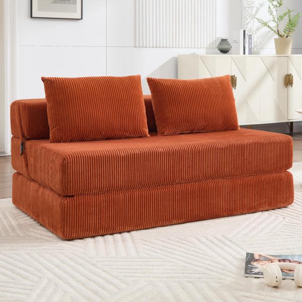 商品名:  KEIKI 55" Square Compression Sofa for Living Room ? Fold Flat Compact Couch, Expandable Small-Space Seating, Moder...