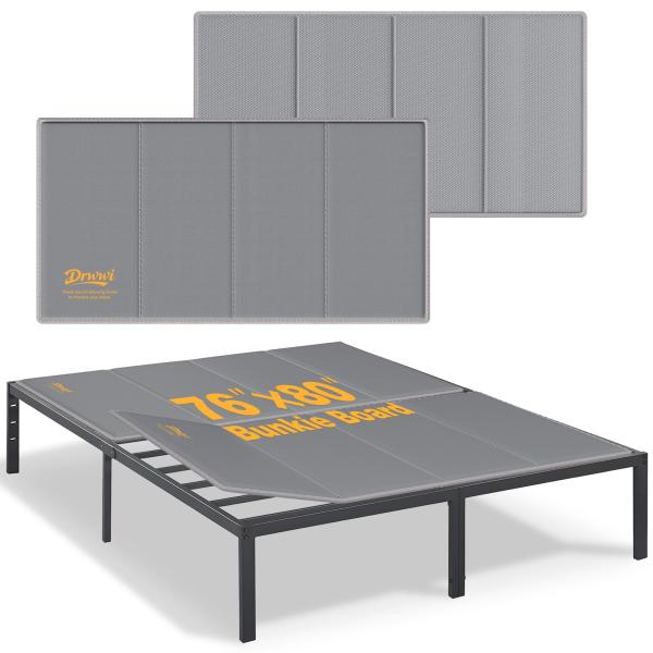 商品名: Drwwi キングバンキーボード 学生とビジネス用、グレー、(76 x 80) Drwwi Bunkie Board King 10mm(76” x 80”), Folding Mattress Support Board for...