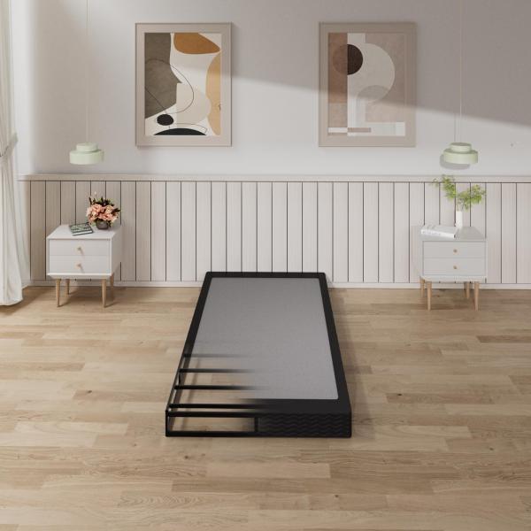 商品名: Tyndall ツインベッド用ボックススプリング、5インチツインボックススプリングのみ、強力なメタルフレームマットレスファンデーション、ノイズなし、簡単組立、滑り止め、ブラック Tyndall Box Spring for Twi...