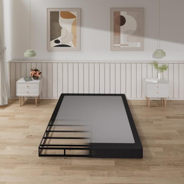 商品名: Tyndall 5インチ ボックススプリング クイーンベッド用 高耐久 メタル クイーンマットレスファンデーション ファブリックカバー付き ロープロファイルベッドベース 滑り止め ノイズフリー 組み立て簡単 Tyndall 5 I...