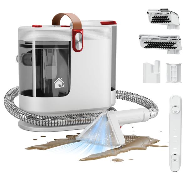 商品名: WURESE ポータブル&amp;室内装飾スポットクリーナーマシン カーペット用 15Kpa カウチクリーナー 3つのツール付き 16.4フィートの電源コード、56オンスの大型ウォータータンク、カーペットシャンプー、ラグ、階段、車...