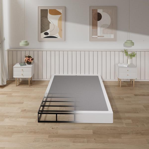 商品名: Tyndall 7インチボックススプリングフルサイズベッドベース、3000ポンド高耐久メタルマットレスファンデーション、お手入れ簡単ファブリックカバー、ノイズなし、簡単組立、ブラック Tyndall 7 Inch Box Spri...