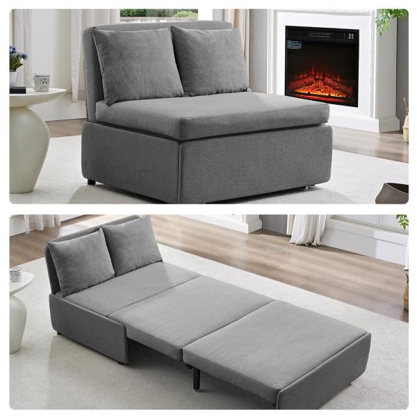 商品名:  ZAFLY 2 in 1 Pull Out Sofa Bed, 43" Full Size Linen Sleeper Sofa Couch Beds, Small Convertible Folding Guest Bed w...