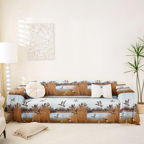 商品名:  Erosebridal Mallard Duck Couch Cover Washable Non Slip Duck Hunting Sofa Cover 71" x 150" Rustic Natural Lake Scen...