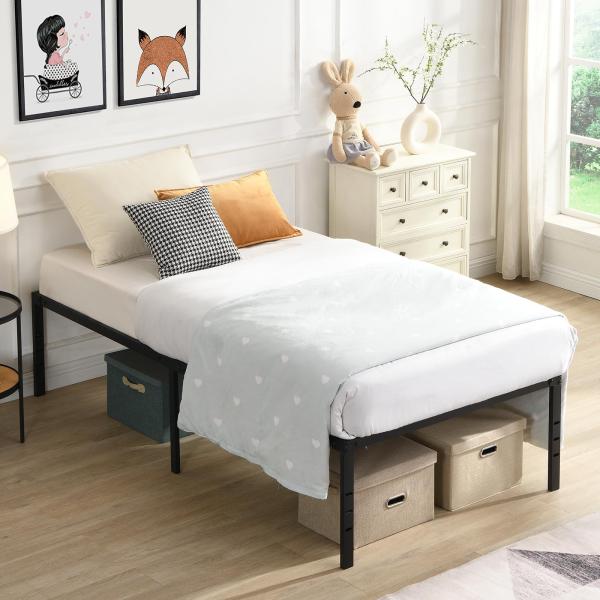 商品名:  AVGVLIJ Twin Metal Platform Bed Frame, Heavy-Duty Structure, Quiet Support, Fast Tool-Free Assembly, No Box Spring...