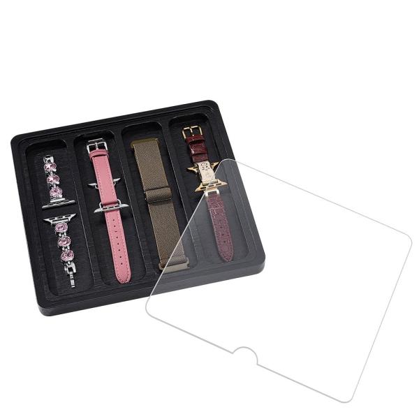 商品名: PH PandaHall 4スロット 木製時計バンド オーガナイザー ブラック スクエア 時計ストラップ ストレージホルダー ディスプレイスタンド ホームオフィス 寝室 装飾 クリスマス 誕生日プレゼント 7.8x7.4x0.6イ...