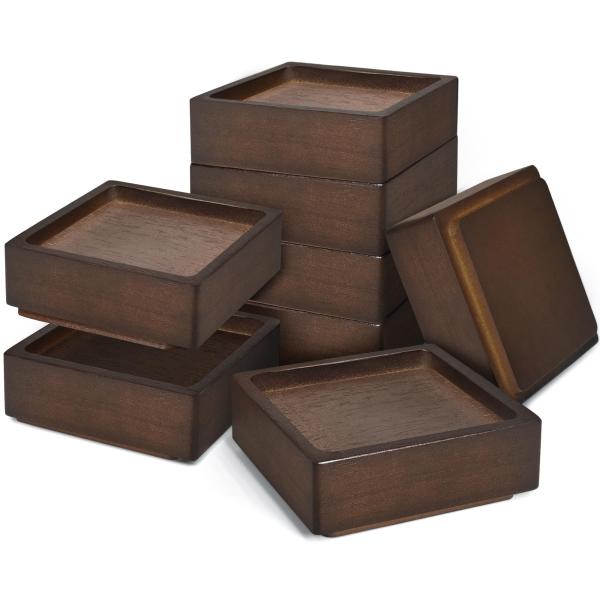 商品名: Sopicoz 木製ベッドライザー、ヘビーデューティーウッドブロック、1インチ積み重ね可能 5.08cm 7.64cm 高さ10.24cm、ソファ、キャビネット、オットマンエンドテーブル用家具ライザー(8ピース正方形) Sopic...