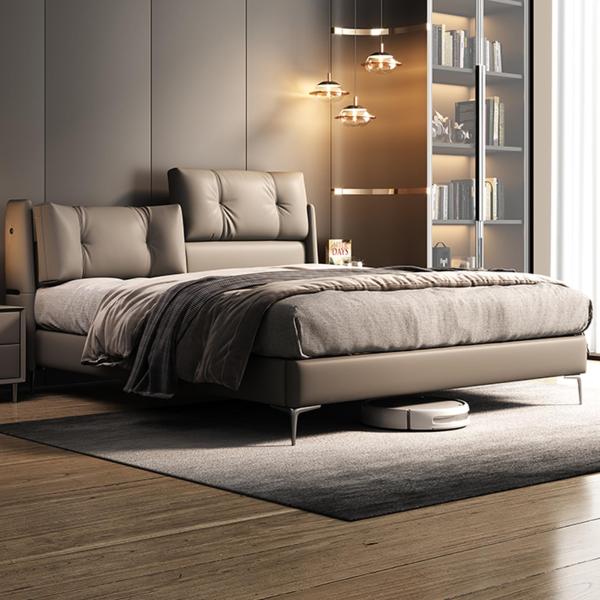 商品名:  LSIGHTUS Genuine Leather Bed Upholstered Platform Bed Frame with Headboard and Lift Up Storage Strong Wooden Slat ...