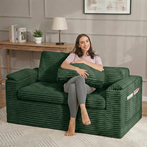 商品名:  60in Loveseat Sofa, Boneless Cloud Couch Sofa for Living Room 2 Seater Modern Lounge Sleeper Couch with Removable ...