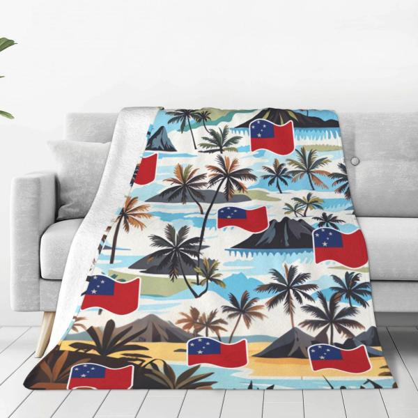 商品名:  Vintage Samoa Samoans Flag Throw Blanket 80"x60" Ultra-Soft Micro Fleece Cozy Flannel for Travel Home Family Sofa ...