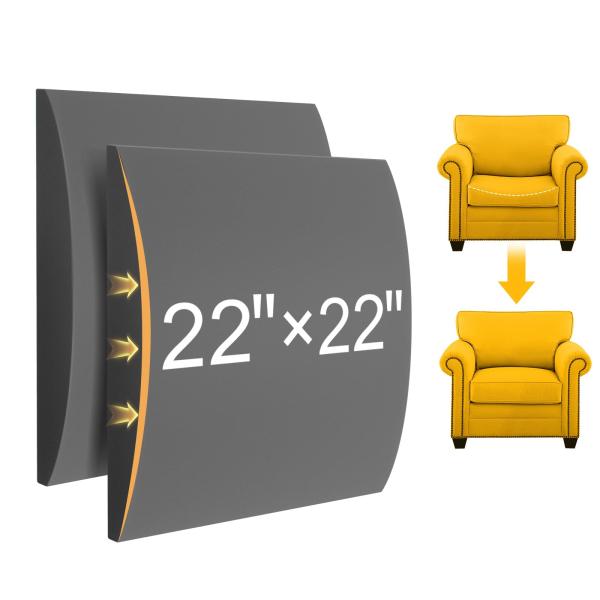 商品名: MYLIFESION(マイライフション) カウチクッションサポート たるんだシート用 22x22x2インチ 高密度フォームソファクッションサポート クッション下でのたるみの修復 グレー 2個セット MYLIFESION Couch...