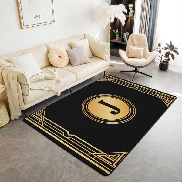 商品名:  Erosebridal Geometric Area Rug 4'11" x 3'3" Letter J Living Room Rugs Men's Gift Simple Circular Decorative Carpet...