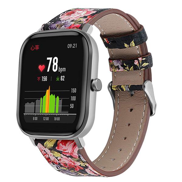 商品名: FoundEast Spade Co Health Smartwatch 3 ストラップ 交換用本革バンド Spade Co Health Smartwatch 3用 (ブラック-ピンク) FoundEast Compatible...