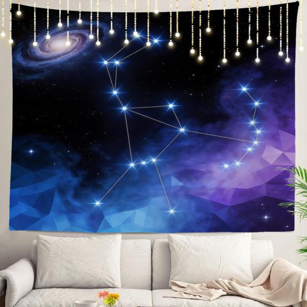 商品名:  Shrahala Black Orion Constellation Wall Tapestry, Purple Psychedelic Astronomy Wall Hanging Large Tapestry Decorat...