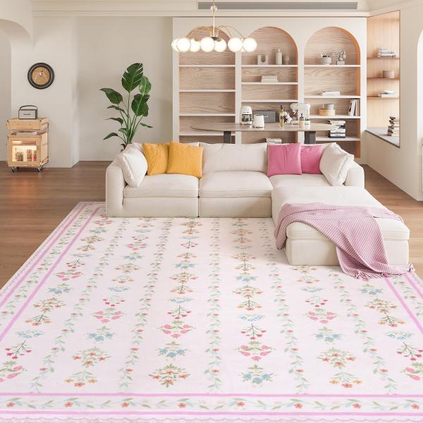 商品名:  Kitogna 9x12 Area Rugs, Floral Washable Area Rug with Low Pile, Non-Slip Boho Vintage Area Rugs for Living Room, B...