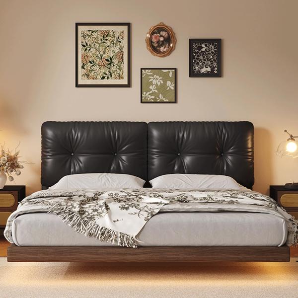 商品名:  LSIGHTUS Black Queen Size Upholstered Platform Bed Frame with Headboard and Lift Up Storage Strong Wooden Slat Sup...