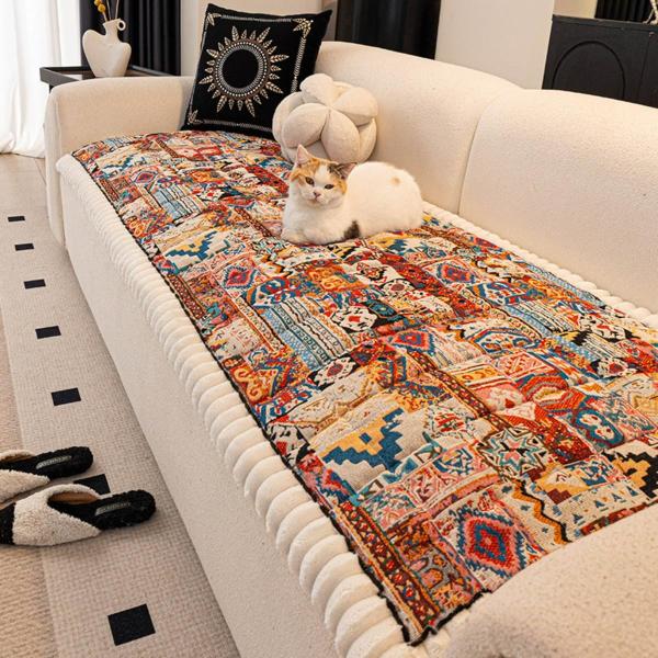 商品名:  CAMZ Bohemian Couch Cover for Dogs Pet Friendly Sofa Cover Non-Slip Thick Warm Pet Mat for Couch Protector (Red Fl...