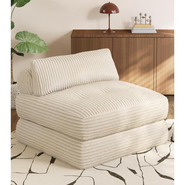 商品名:  Welzona Plush Corduroy Folding Sofa Bed, Free Setup Floor Beds, 34" Boneless Couch for Small Spaces, Corner Chair,...