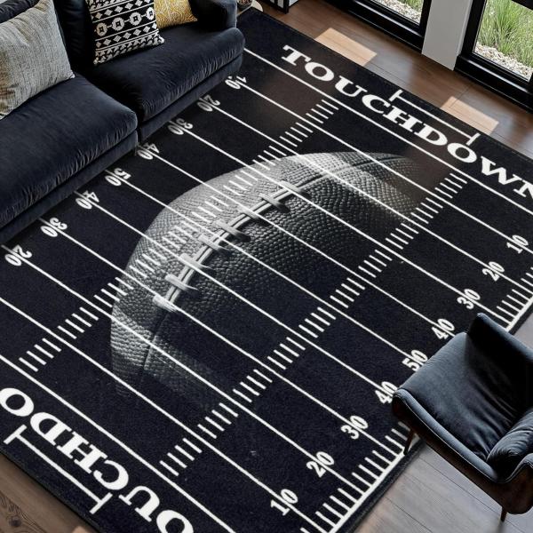 商品名:  Football Large 3x5 Entryway Rug Indoor - Washable Non-Slip Low Pile Ultra Soft Area Rug for Large Kitchen, Bedroom...