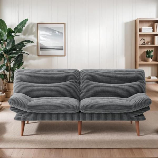 商品名:  75″Futon Sofa Bed, 3-in-1 Futon Couch w/Adjustable Backrest &amp; Armrests, Corduroy Convertible Sleeper Sofa Bed,...