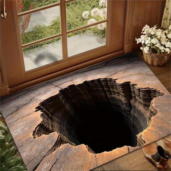商品名:  3D Hole Rug, 2026 New Optical Illusion Rugs, Rug That Looks Like A Hole, Carpet Bottomless Holes Optical Illusion ...