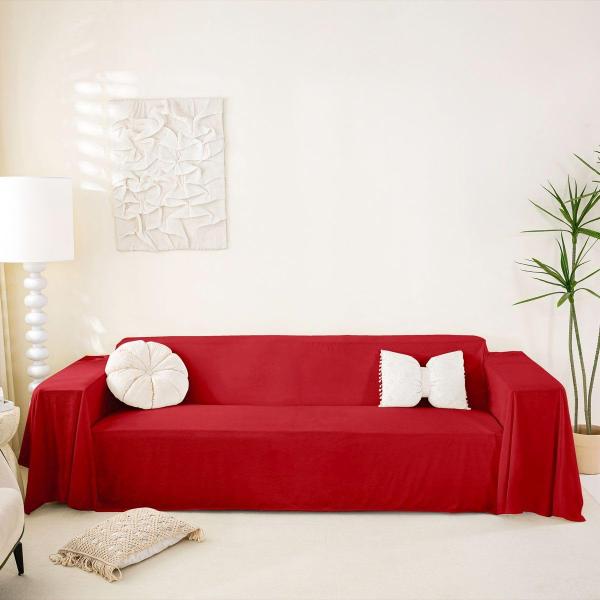 商品名:  Castle Fairy Dark Red Sofa Cover for Couches and Sofas,Solid Color Couch Cover Washable Non Slip,Casual Modern Sty...