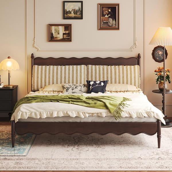 商品名:  LSIGHTUS Mid-Century Queen Size Genuine Leather Wood Bed Upholstered Platform Bed Frame with Headboard and Lift Up...