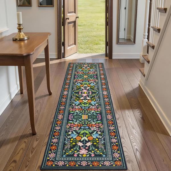 商品名:  Kitogna 2x10 Area Rugs, Floral Washable Area Rug with Low Pile, Non-Slip Boho Vintage Area Rugs for Living Room, B...