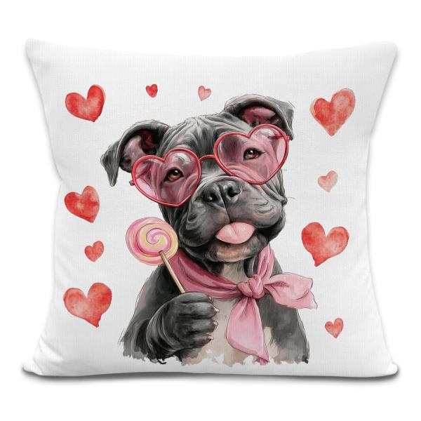 商品名: Lengues 犬 バレンタインデー 枕カバー 45.7 x 45.7 cm、バレンタイン ケーン コルソ ギフト スローピローカバー、犬好きのギフト、コケット 犬 愛 装飾 枕カバー 部屋 ソファ カウチ ベッド Lengues...