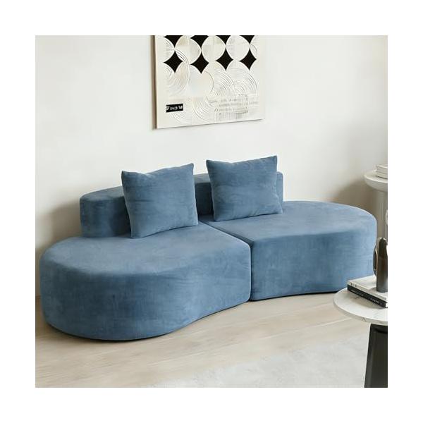 商品名:  94.5'' Curved Modular Sectional Long Sofa, Modern Cloud Boneless Deep Seat Couch in a Box, Plush Chenille Compress...