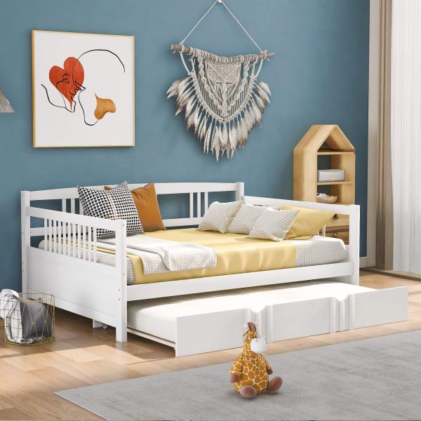商品名:  Harper &amp; Bright Designs Full Size Daybed with Trundle, Modern Style Corner Bed with Slats Support, Sofa Bed fo...