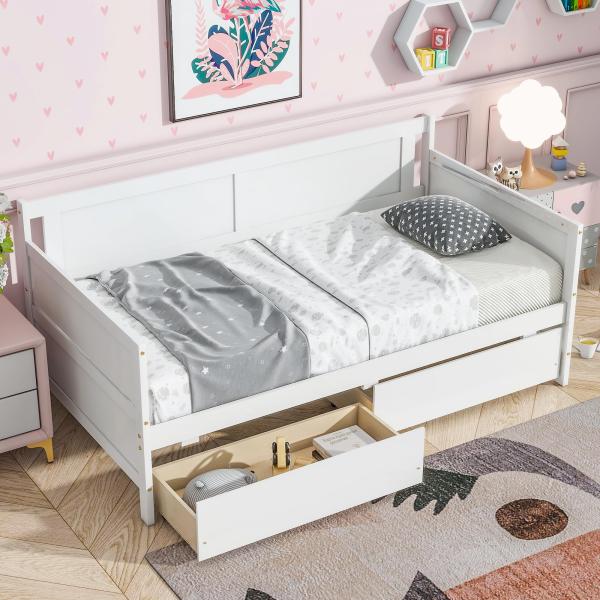 商品名:  Harper &amp; Bright Designs Twin Size Daybed with Storage Drawers, Modern Style Corner Bed, Sofa Bed for Living Ro...