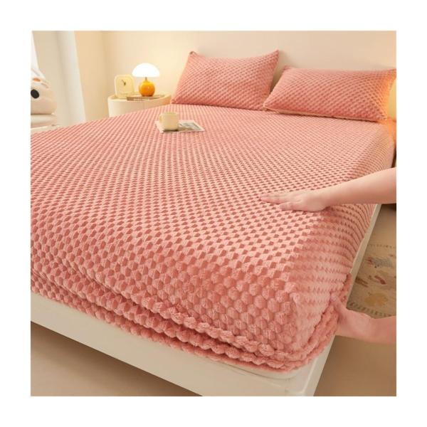 商品名:  Velvet Mattress Protector Queen Cal King Size Thicken Warm Mattress Cover with Deep Pocket of 10in Fitted Sheet Be...