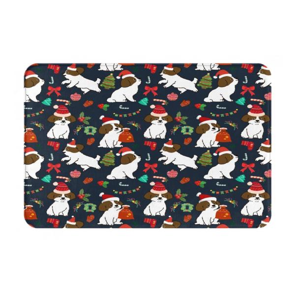 商品名:  Cute Shih Tzu Dog Puppy Lovers Gifts Xmas Print Bath Mat for Bathroom Home Decor Kitchen Pet Rugs Outdoor Indoor C...