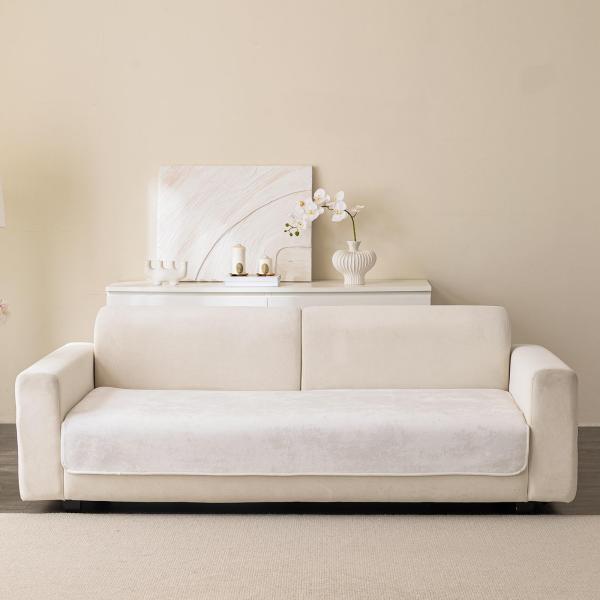 商品名: Aucrovee ペット用イージークリーニングソファカバー ノンスリップソファカバー 3クッションソファ用ソファ用スリップカバー、家具プロテクター(36インチx36インチホワイト1枚) Aucrovee Easy Clean Co...