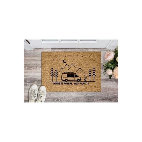 商品名:  toqei Home is Where You Park It Doormat, Camper Van Life, Traveler Doormat,16 * 24 Inch, Custom, Fun, Non-Slip, Ad...