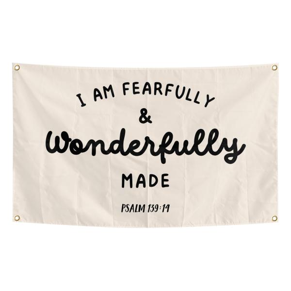商品名:  I Am Fearfully and Wonderfully Made Kids Room Tapestry 3x5 Feet Inspirational Bible Verse Banner for Classroom Nur...