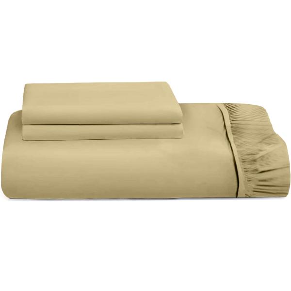 商品名:  Grahit 100% Egyptian Long Staple Cotton Bedsheet Set, 500 Thread Count, 3-PC Fitted+Pillowcases Set, Taupe Color, ...