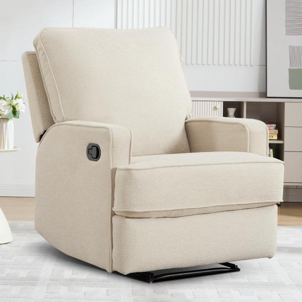 商品名:  HAOMARKETS Classic Manual Recliner Chair for Adults, Soft Fabric Upholstery Reclining Sofa Chair with Overstuffed ...
