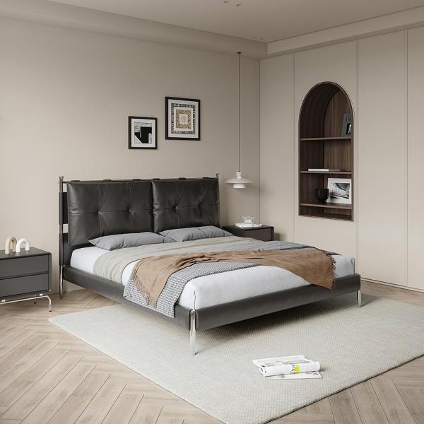 商品名:  LSIGHTUS Black Mid-Century Upholstered Platform Bed Frame with Headboard and Lift Up Storage Wooden Slats Support ...